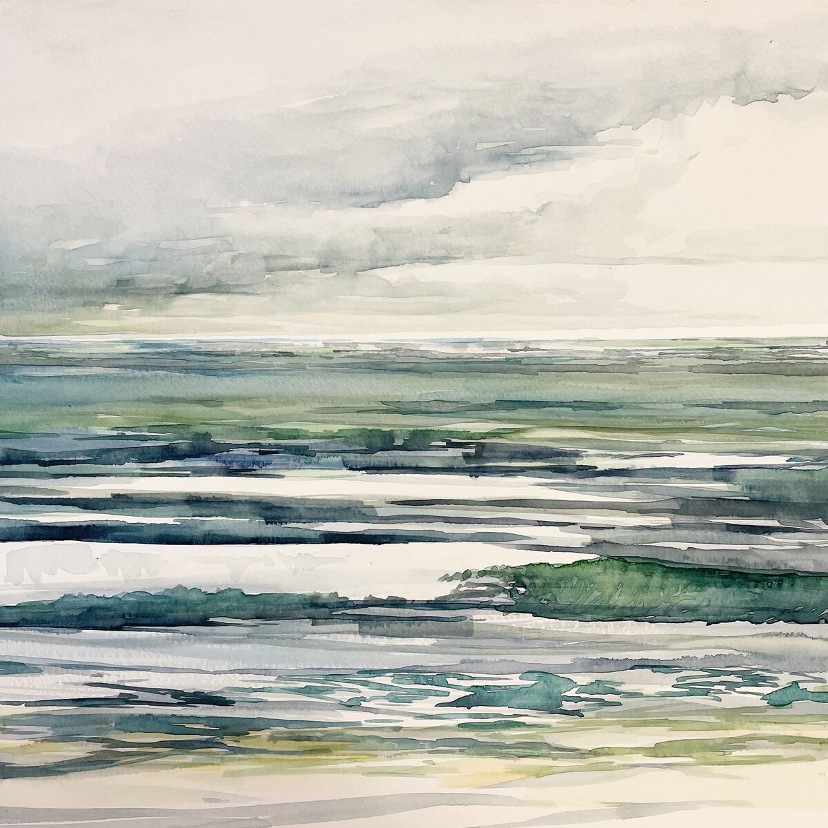 leichte Brandung – Wellen – Meer – Aquarell - Malen am Meer®
